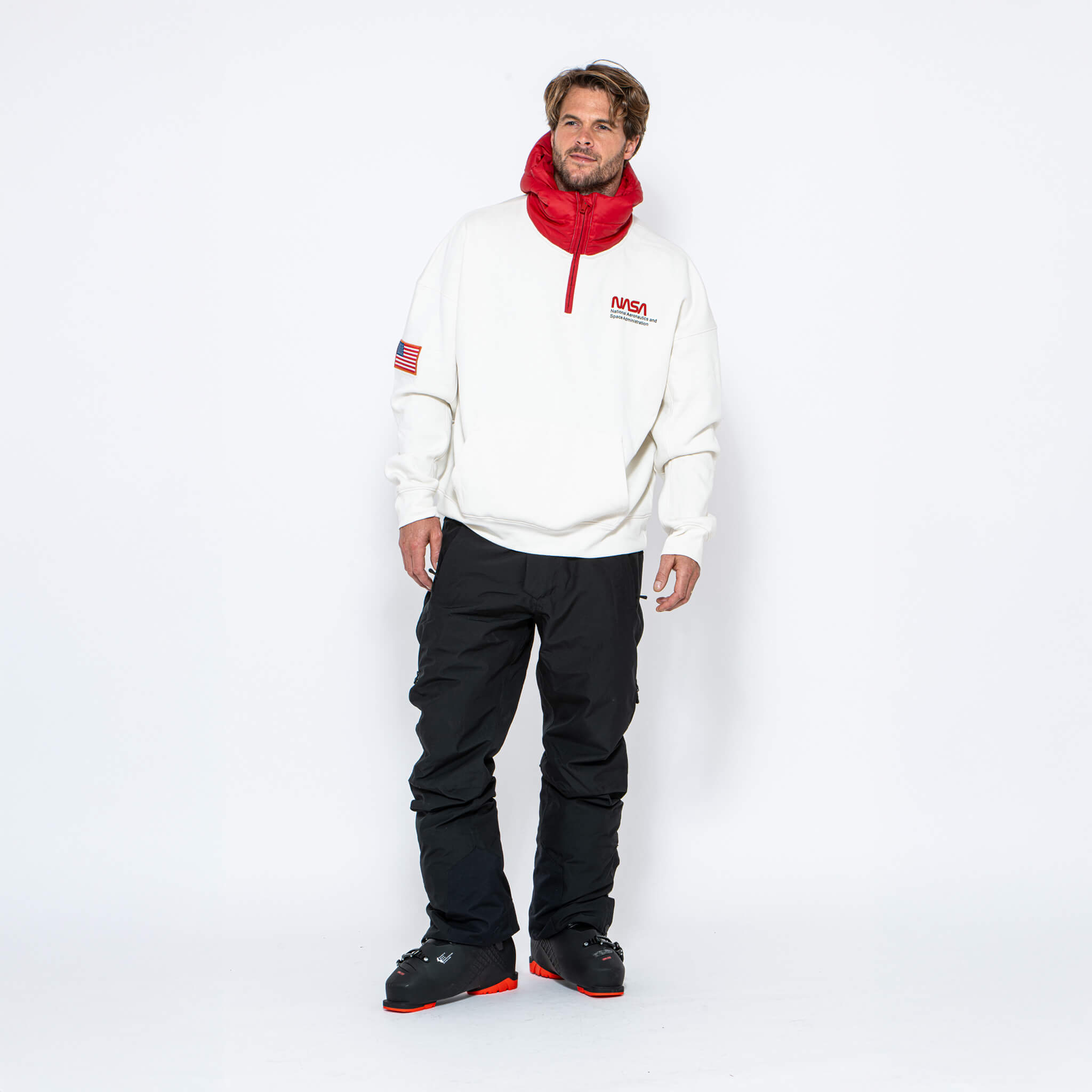 WR Puffer Hoodie, White NASA - Oneskee EU