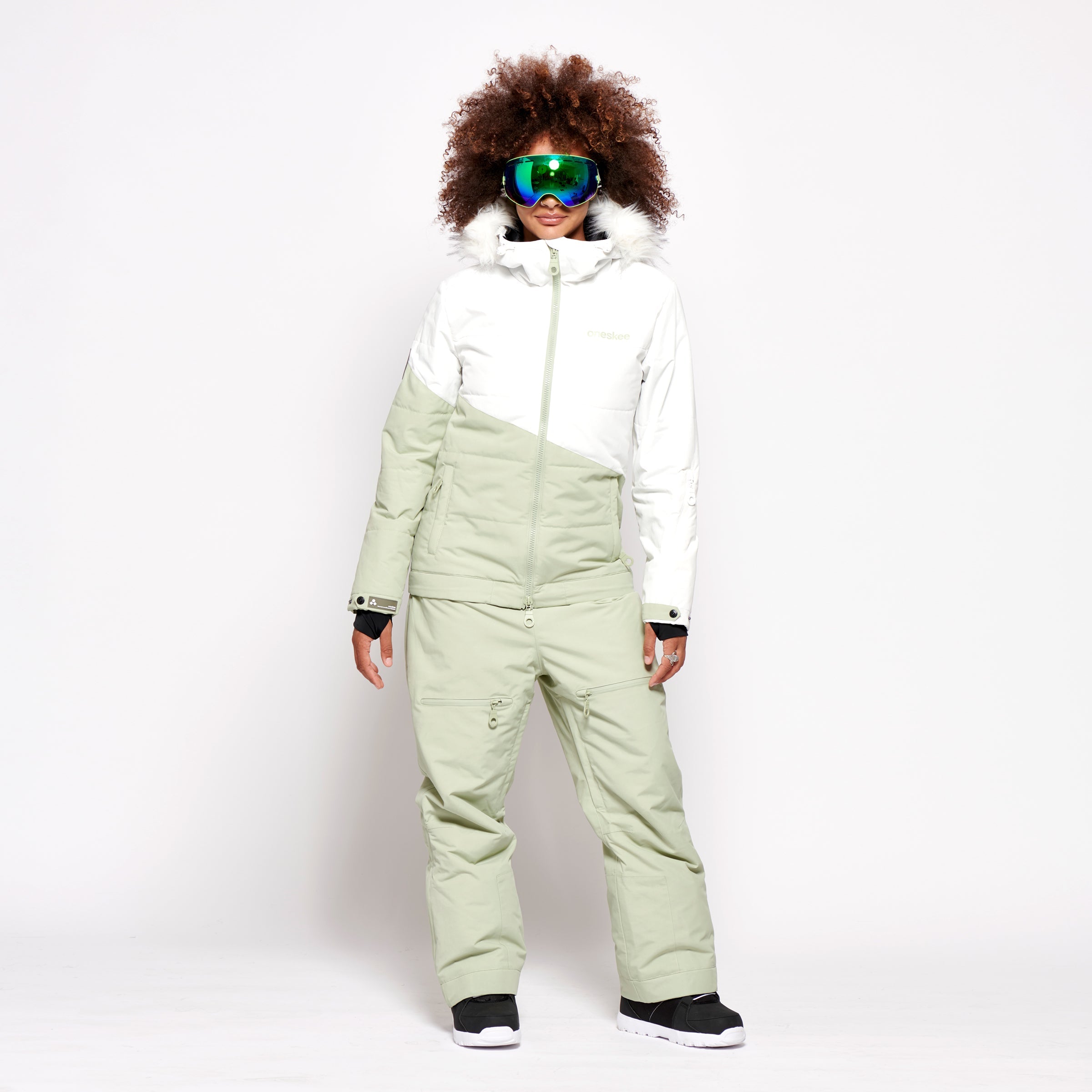 Women's 2-in-1 Snow Suit, Sage Green - Oneskee EU